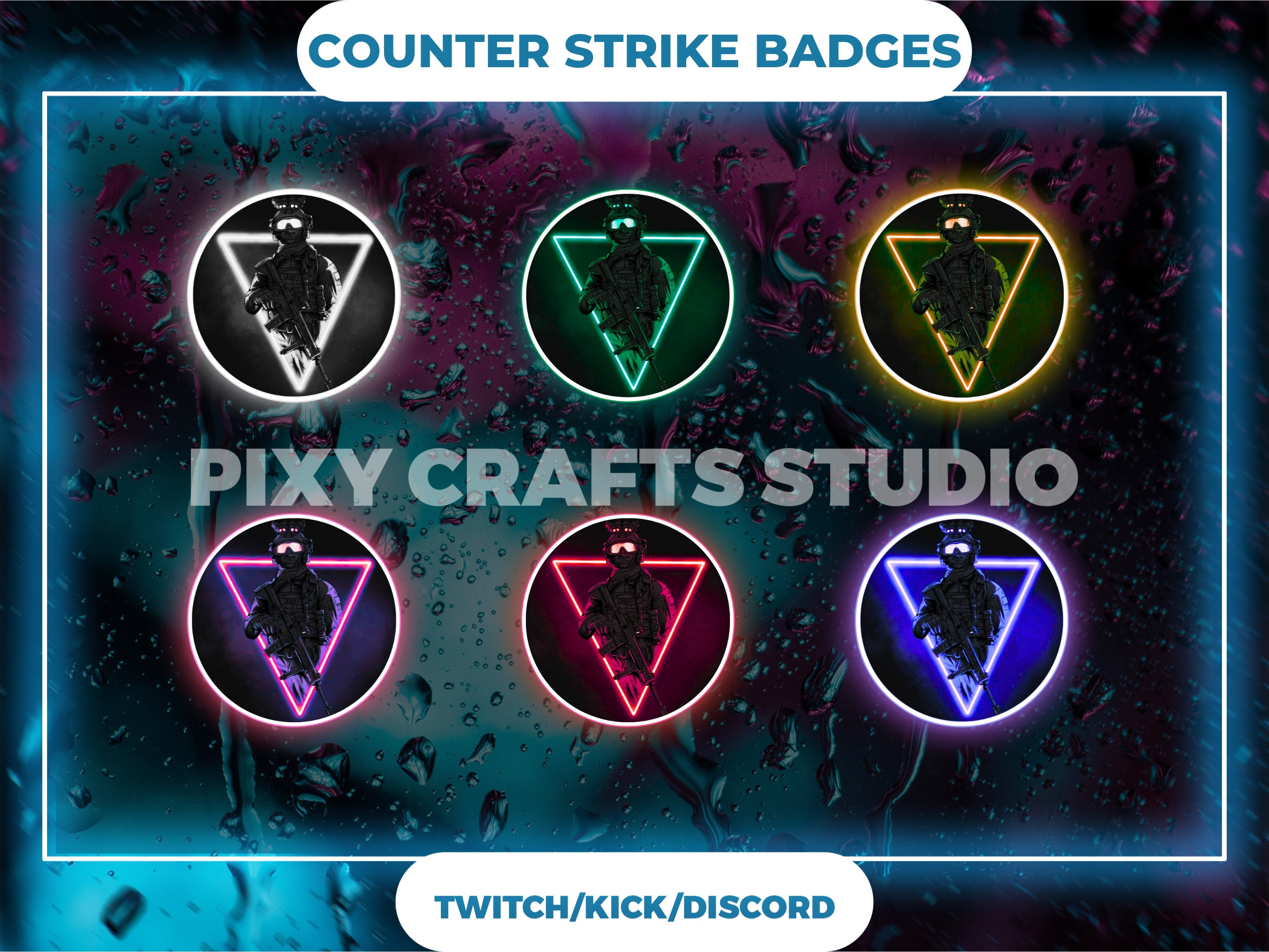 Counter-strike Twitch Badges | CS:GO Twitch Badges | Stream Sub & Bit ...