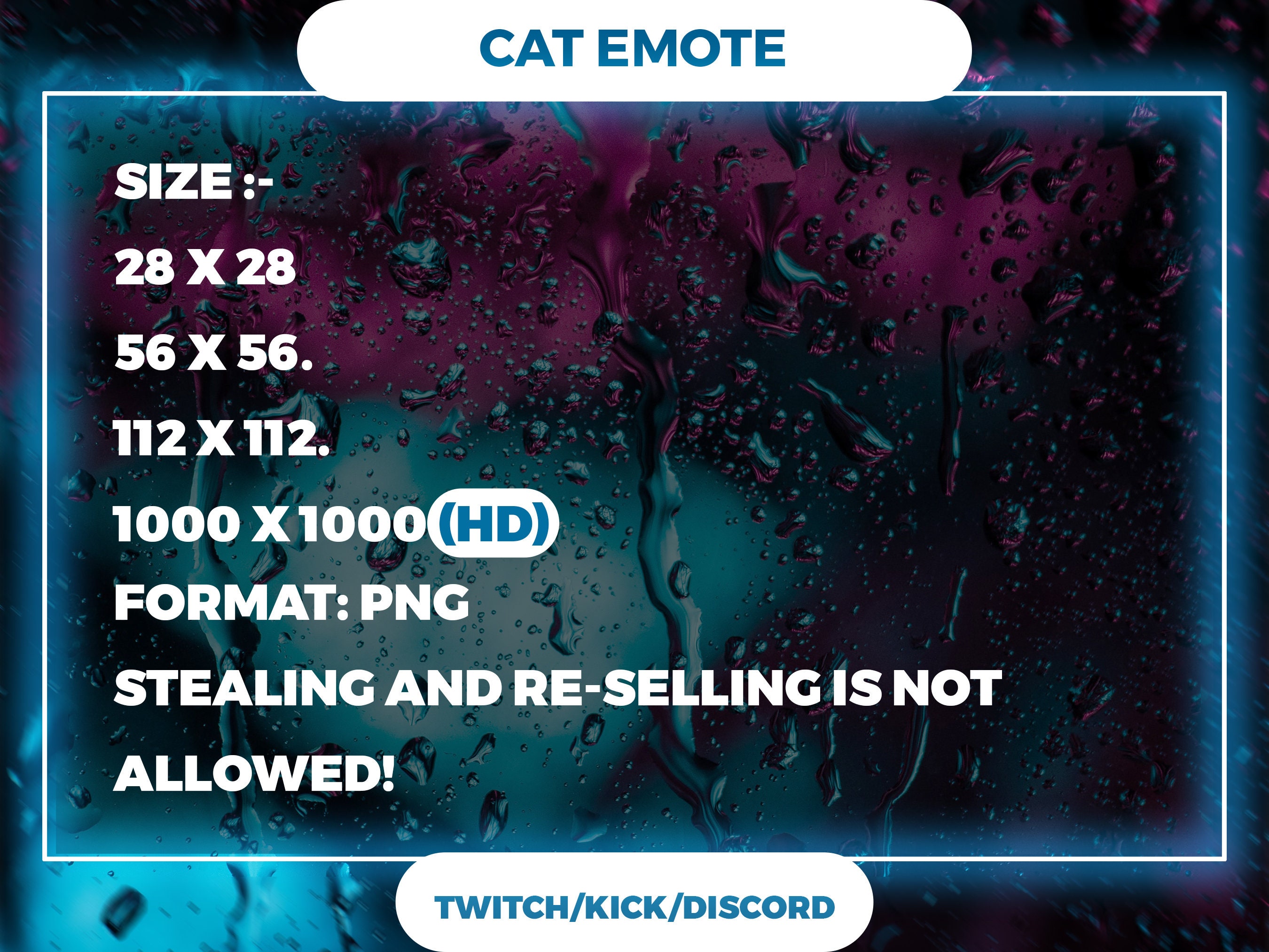 6 Static Cat Emotes Pack for Twitch and Discord. Ideal for Streamers ...
