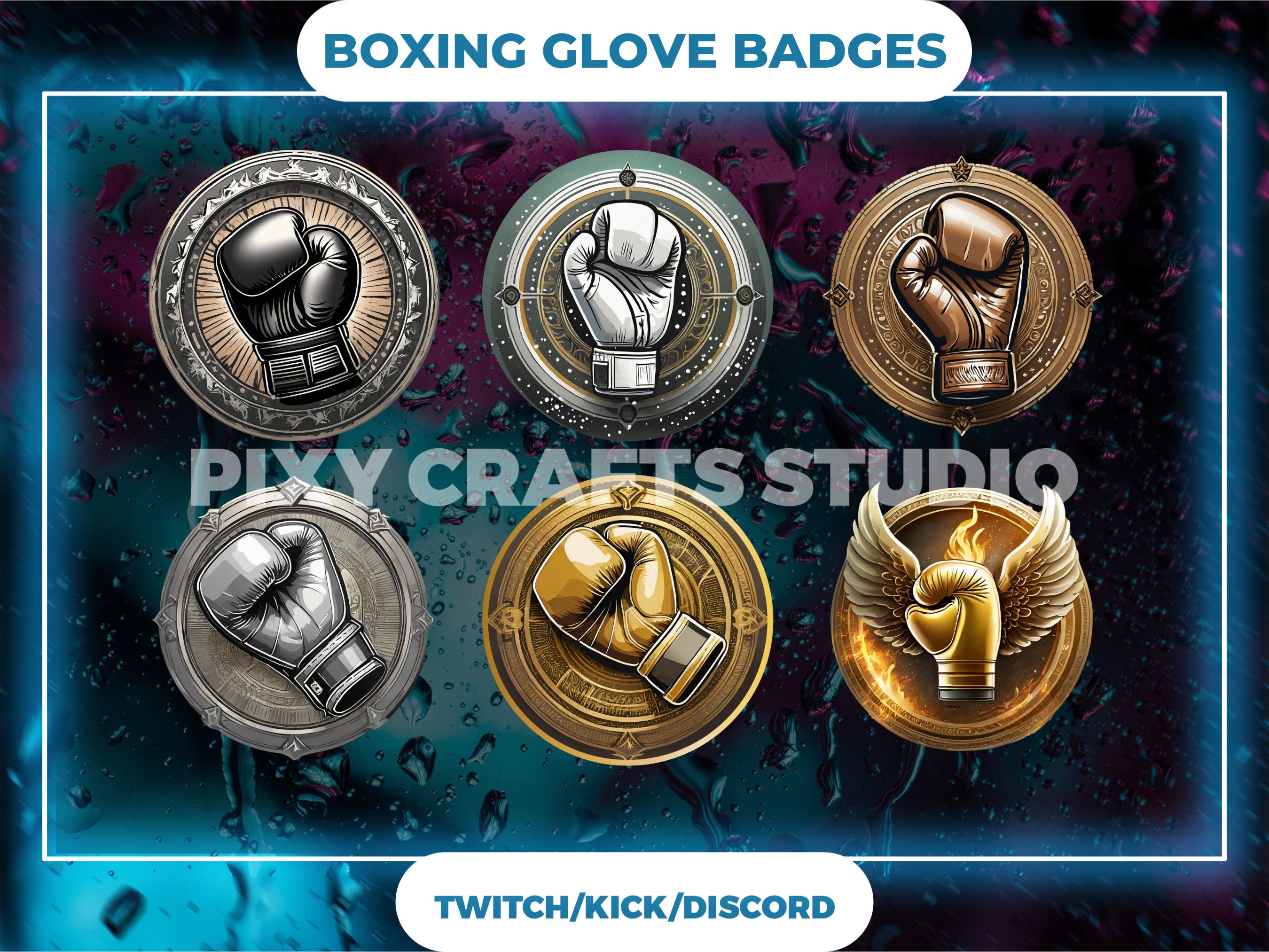 Boxing Gloves Twitch Badges Ideal for Sports Fans and Combat ...