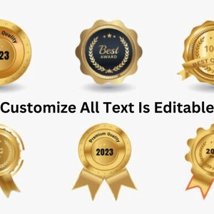 Golden 50+ Luxury Badges Collection - Editable Text, 5 Formats Ai, Eps ...