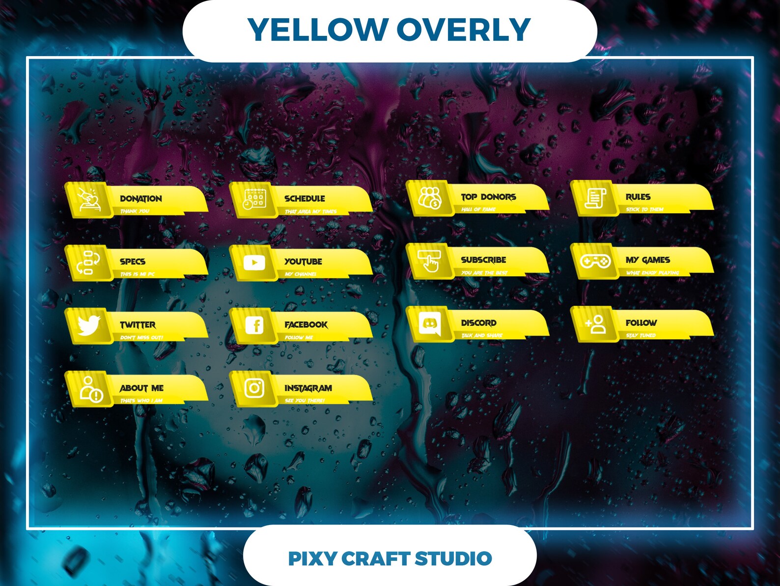 Unlock Animated Yellow Stream Panels With A Twitch Webcam Overlay for ...