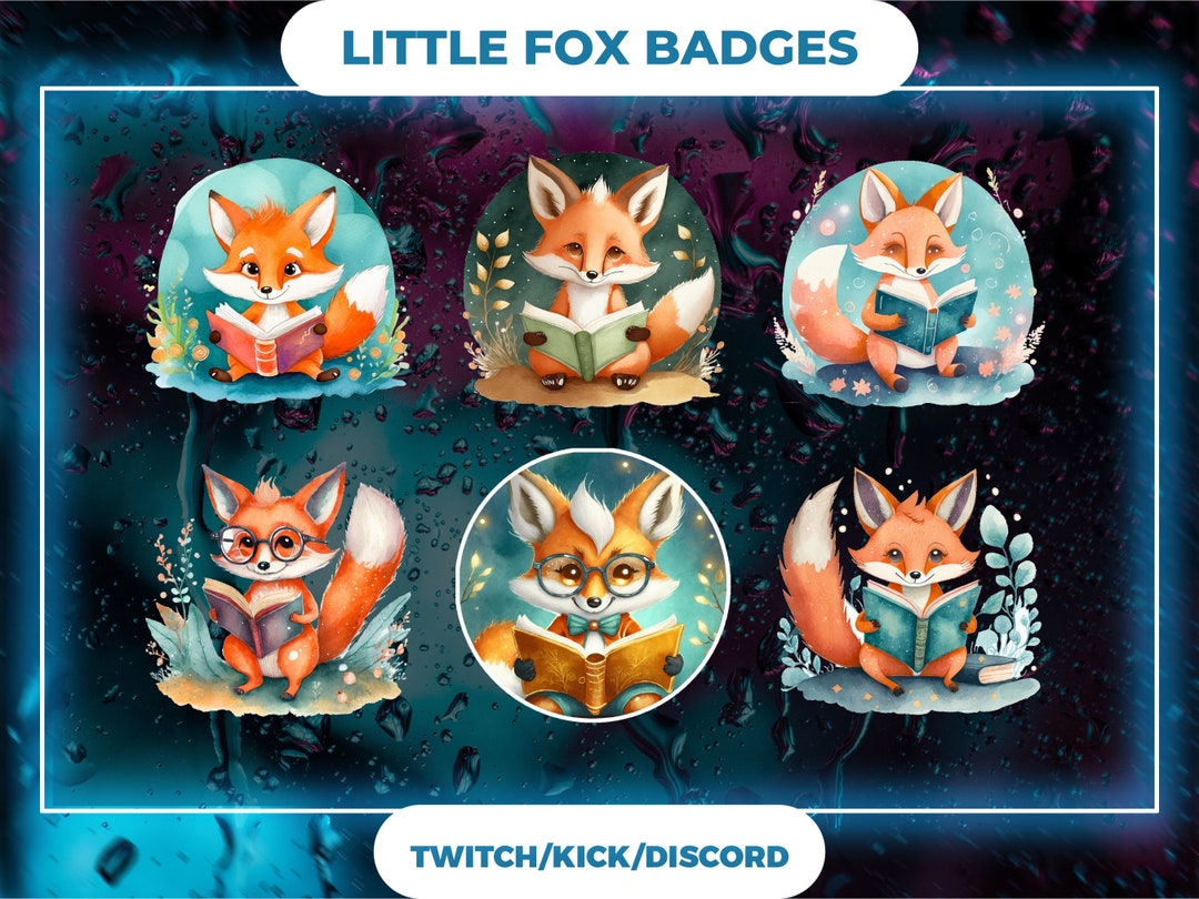 Set of 6 Adorable Fox-themed Sub/bit Badges for Twitch, Youtube ...