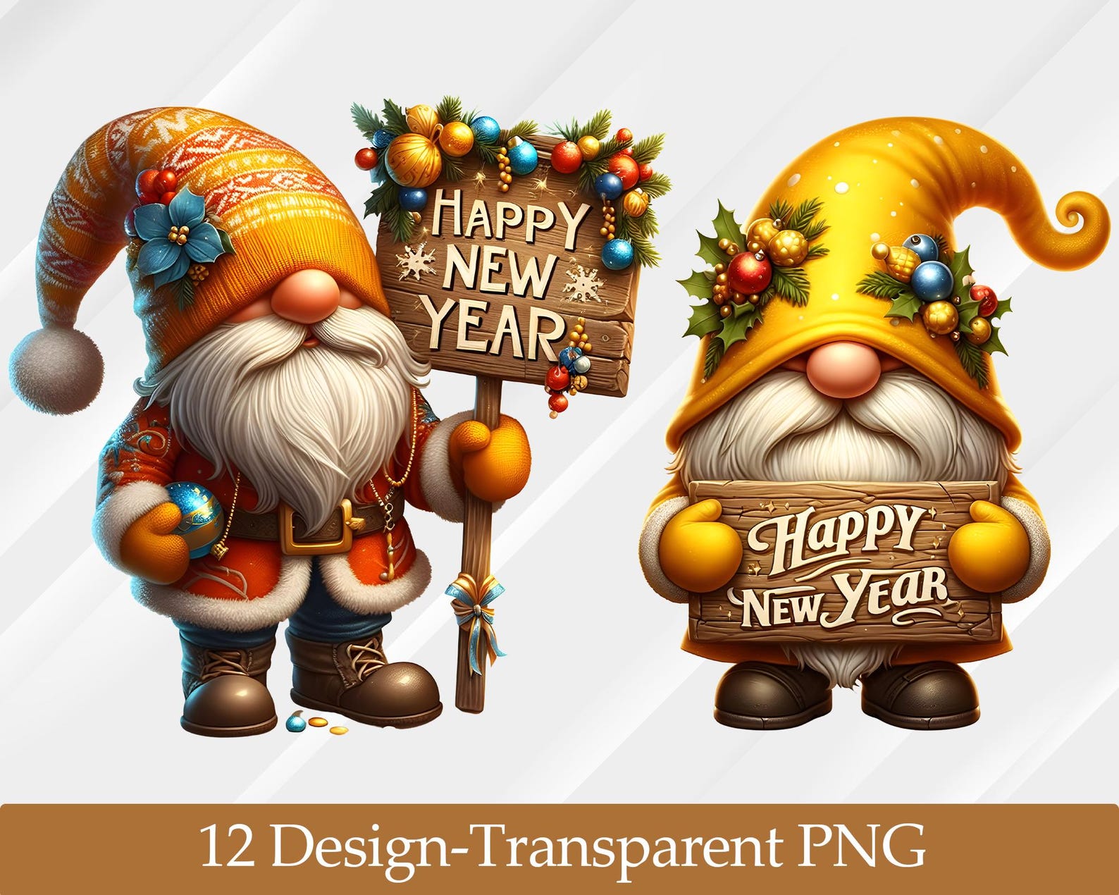 Happy New Year Gnomes Clipart, New Year Gnomes, Holiday Gnomes Clipart ...