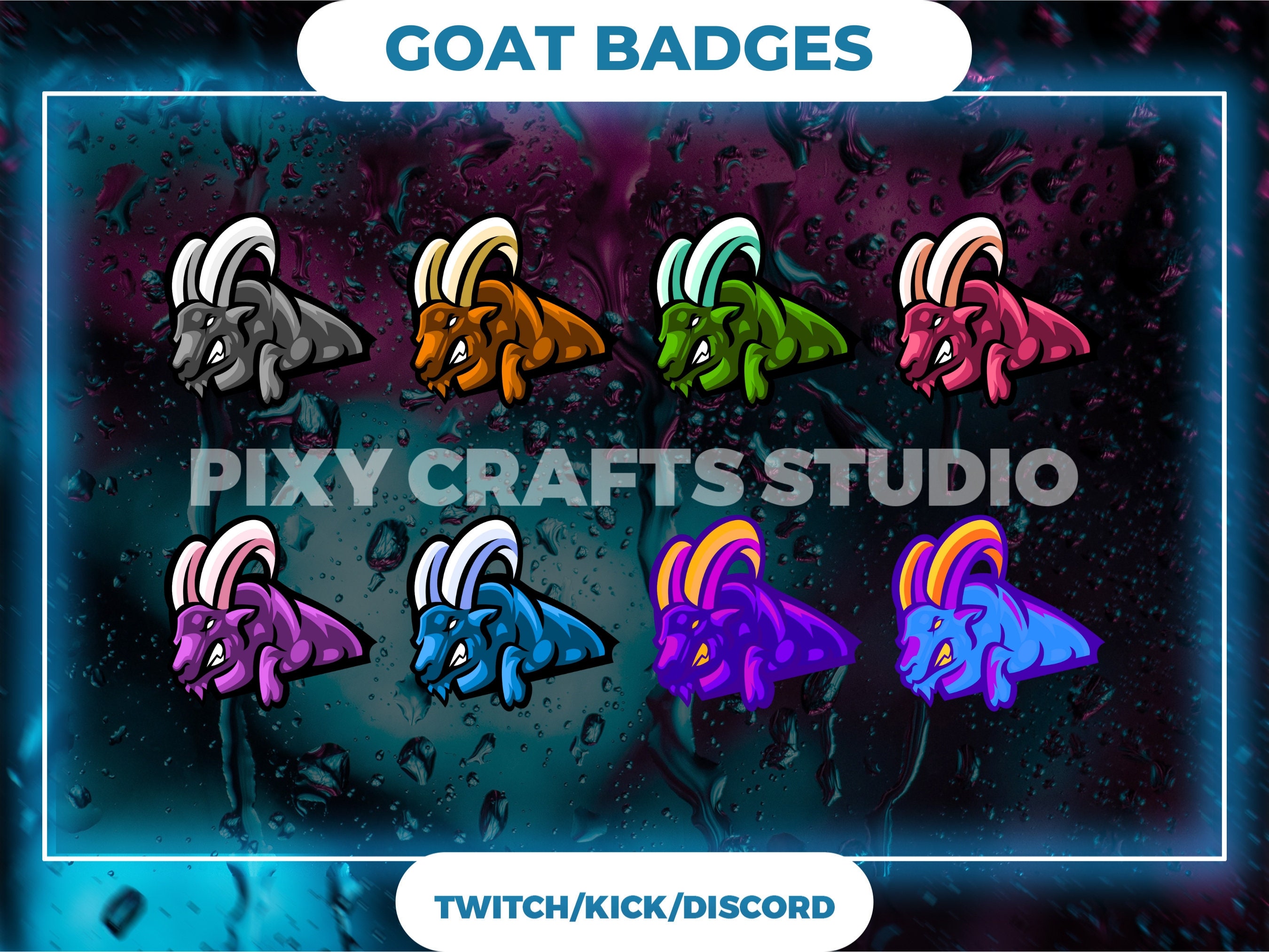 8 Cute Goat Badges for Sub / Bits | Twitch / Youtube / Discord ...