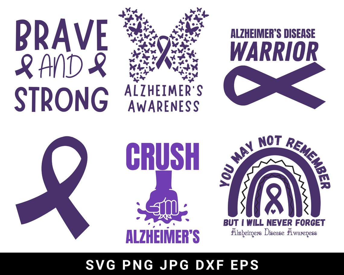 Alzheimers Awareness Svg Alzheimers Svg Alzheimer Warrior Purple Ribbon ...