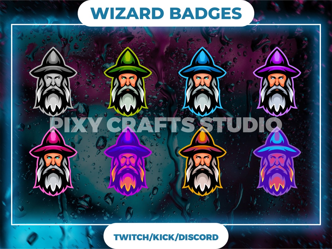 8 Wizard Badges Bundle Pack - Twitch, Youtube, Discord | Cute Chibi ...