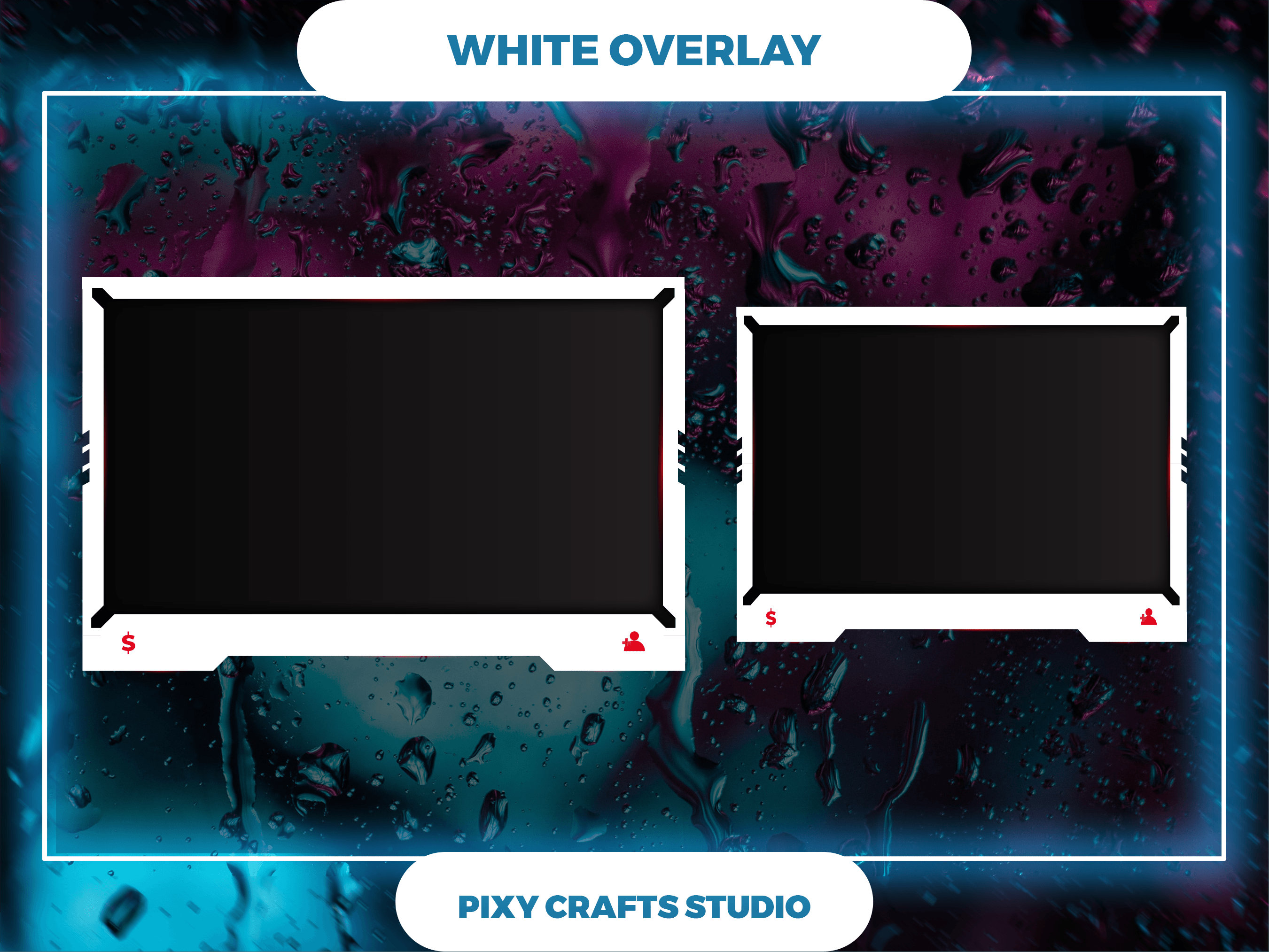 Black and White Static Twitch Overlay Bundle: Includes Stream Overlay ...