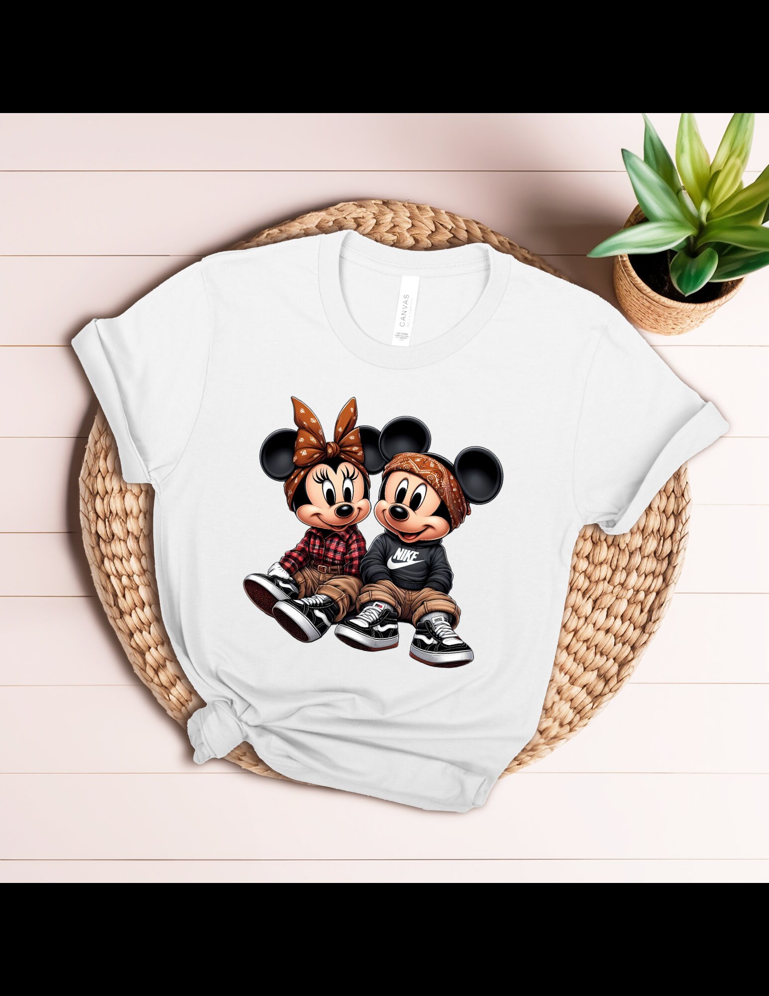Chicano Mickey & Minnie Mouse Short-sleeved Adult Shirt - Etsy
