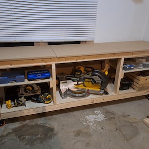 Folding Workbench DIY Plans | Hidden Storage | Transforming Work Table ...