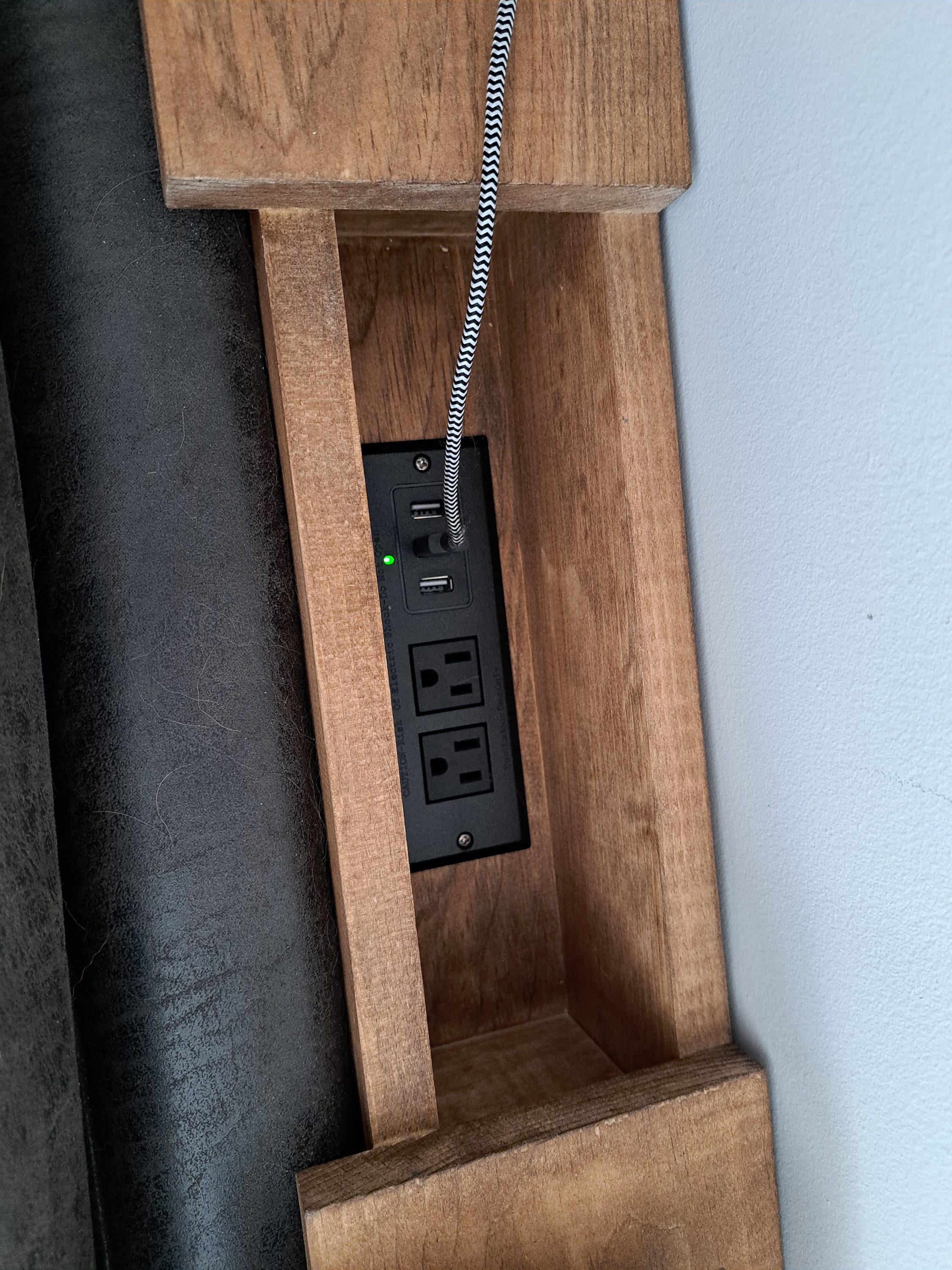 Behind Couch Table - DIY Plans | With Outlet and Cable Storage Location ...