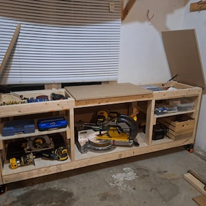 Folding Workbench DIY Plans | Hidden Storage | Transforming Work Table ...