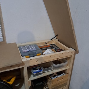 Folding Workbench DIY Plans | Hidden Storage | Transforming Work Table ...