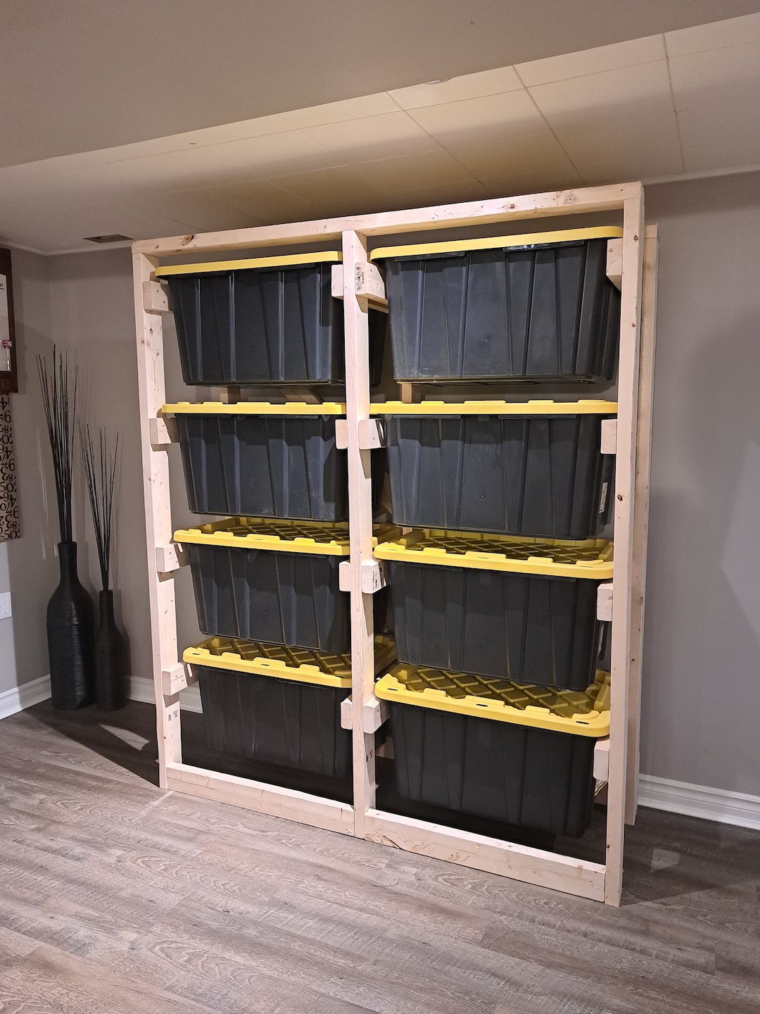 Tote Storage Rack - DIY Plans - 27 Gallon/ 102L Totes | Garage ...