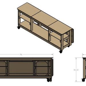 Folding Workbench DIY Plans | Hidden Storage | Transforming Work Table ...