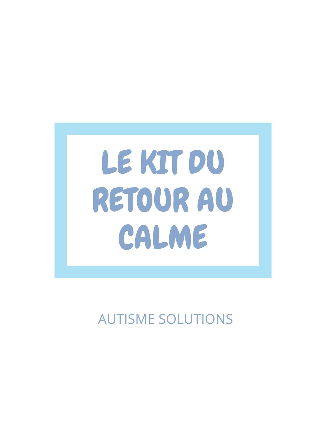 Return to Calm, ASD, Autismroutinecalm, Visual Tool, Managementbehavior ...