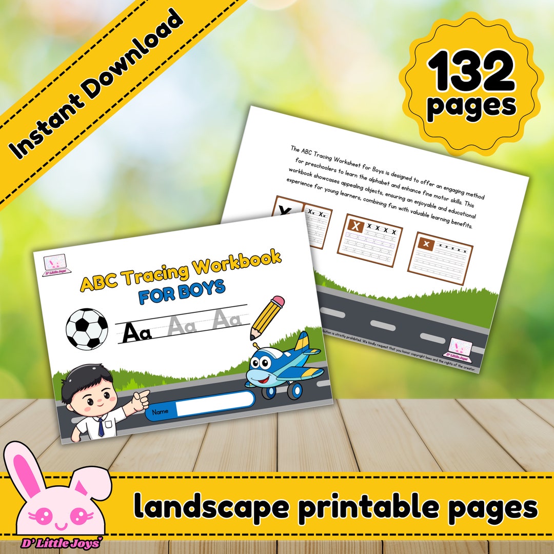 Alphabet Tracing Workbook: Alphabet Workbook for Boys Home School ...