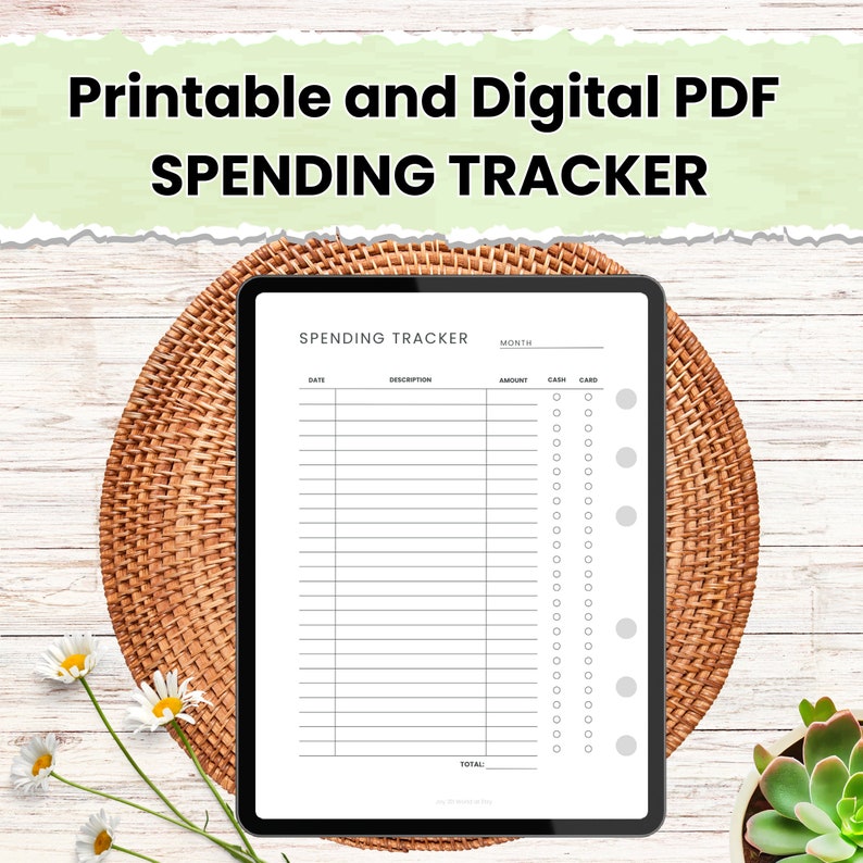 Spending Tracker Printable, Expense Tracker, Budget Template, Financial ...