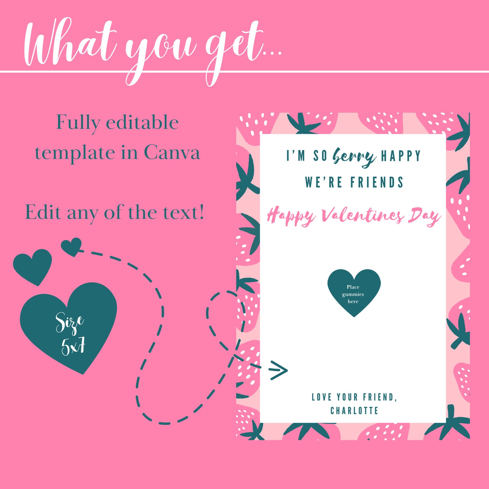 Berry Sweet Valentine, Edit in Canva, Customize Valentines Day Card, I ...