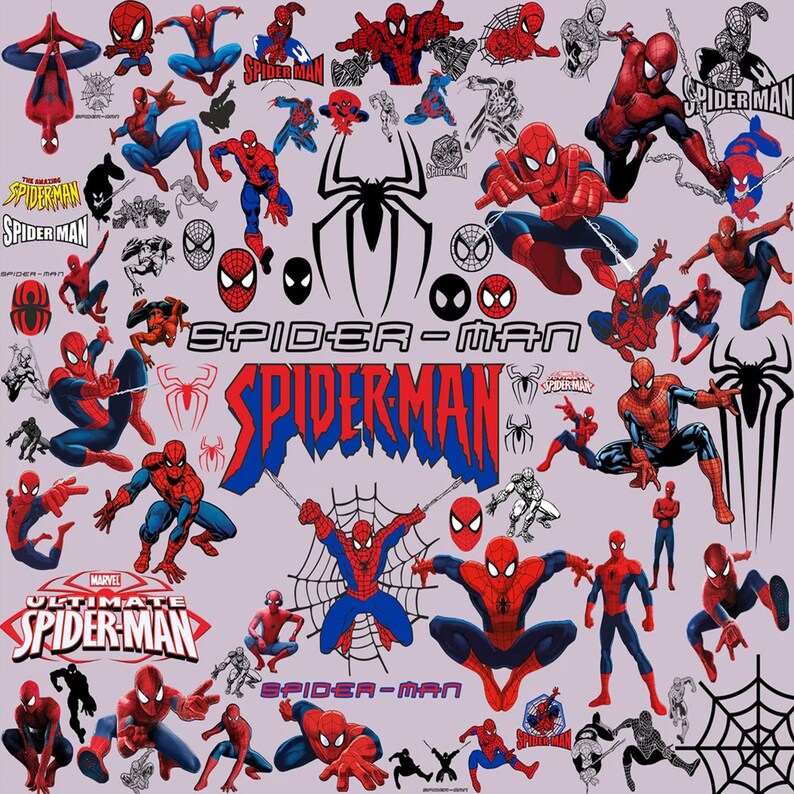 1200 Spider Man Svg-png-pdf-eps Files Bundle, 300 Design Spider Svg ...