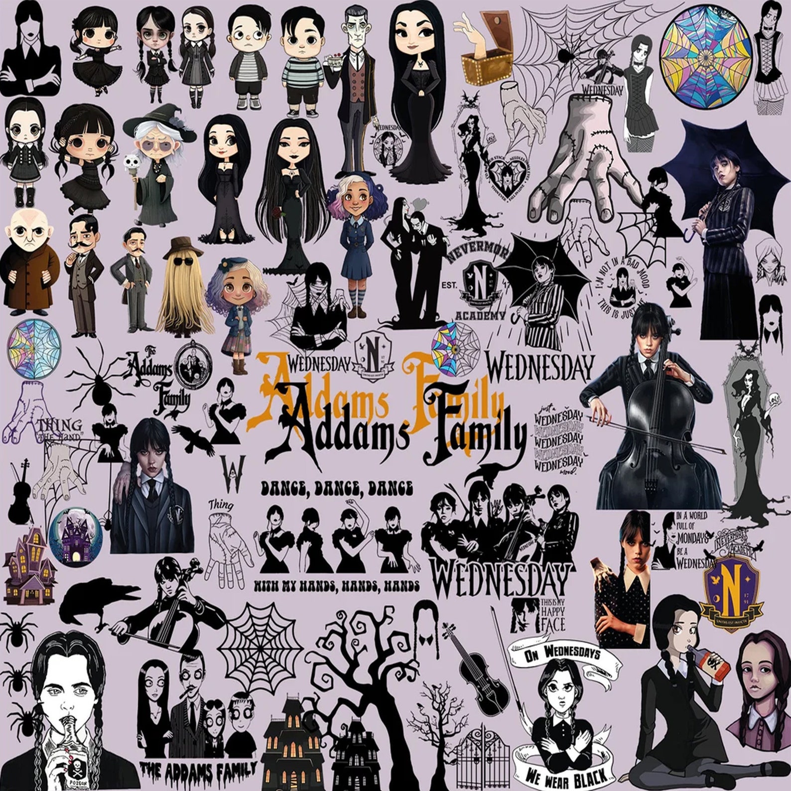 300 Wednesday SVG-PNG-PDF Bundle, Addam.s Family Png, W. Addams Pdf ...