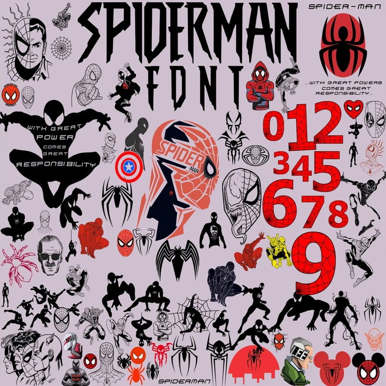 1200 Spider Man Svg-png-pdf-eps Files Bundle, 300 Design Spider Svg ...