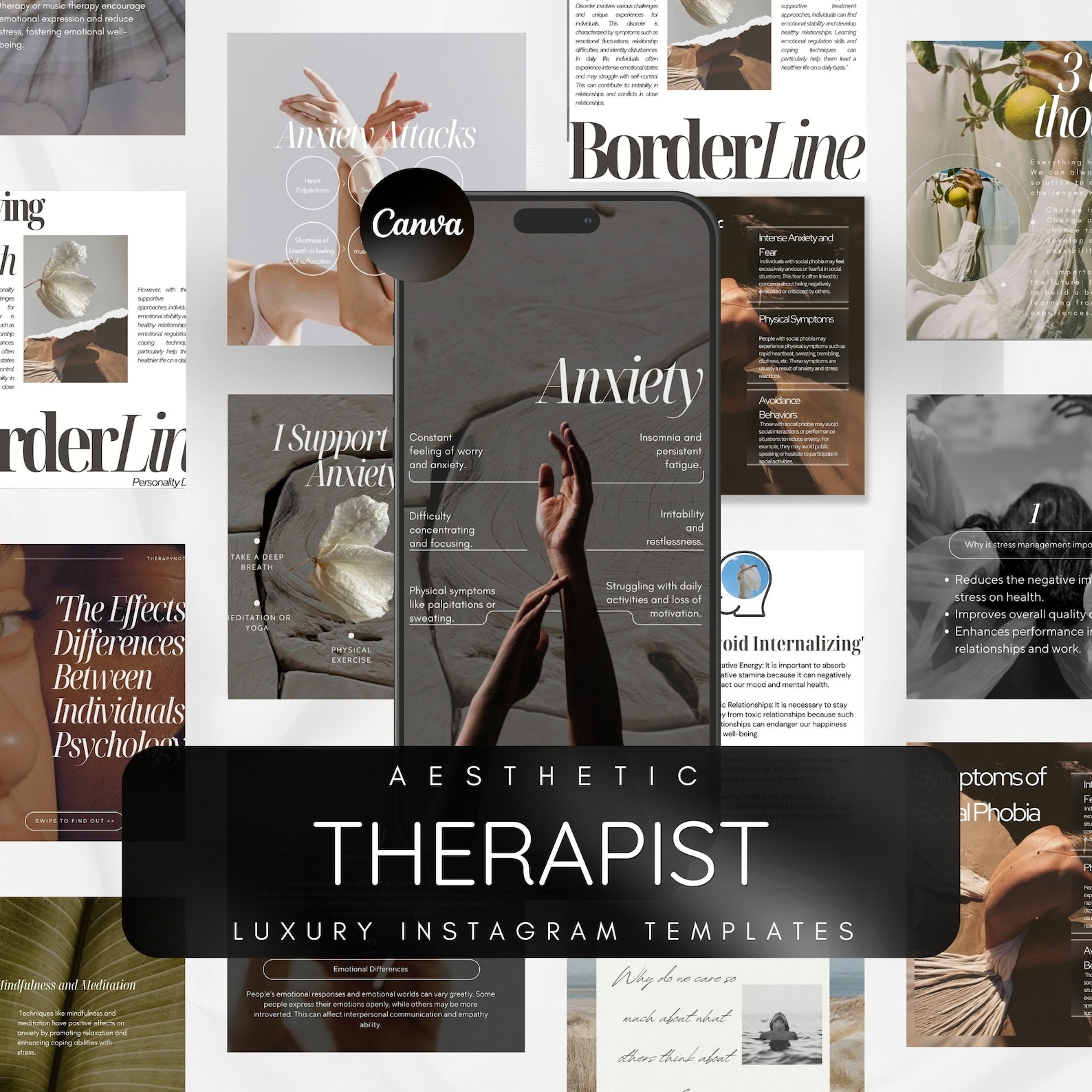 Therapist Instagram Templates, Psychologist Social Media, Mental Health ...