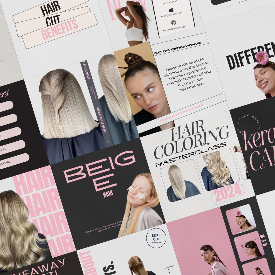 Hair Stylist Instagram Post Templates, Hair Stylist Website, Hair Care ...