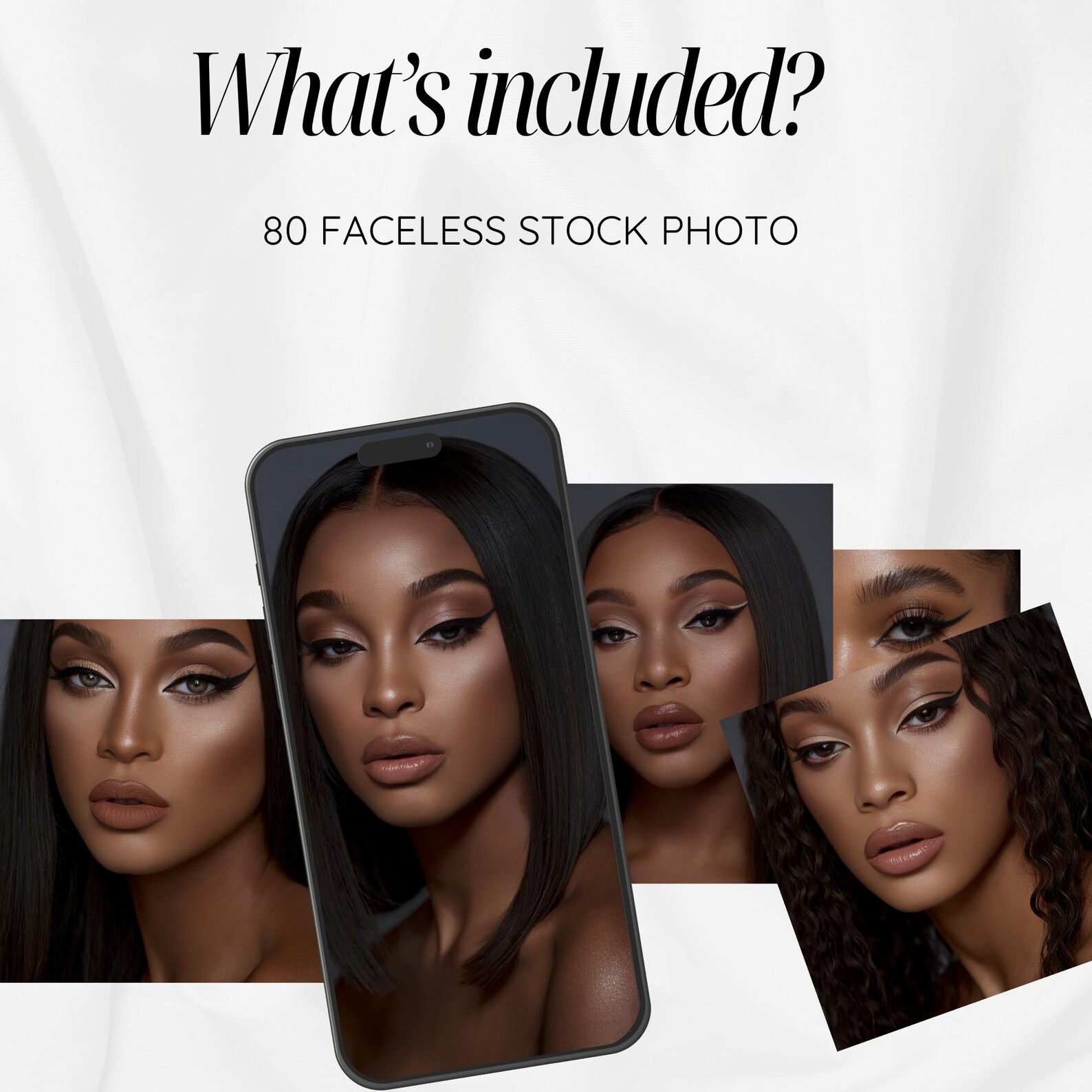 Melanin Faceless Stock Photos, MRR-PLR Stock Photos, Skincare Stock ...