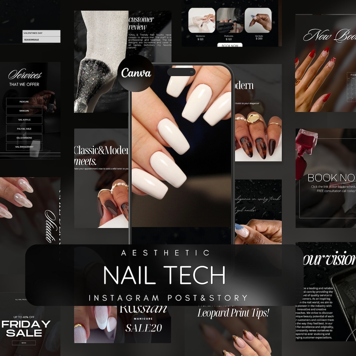 Nail Tech Instagram Templates, Nail Artist Instagram Posts, Nail ...