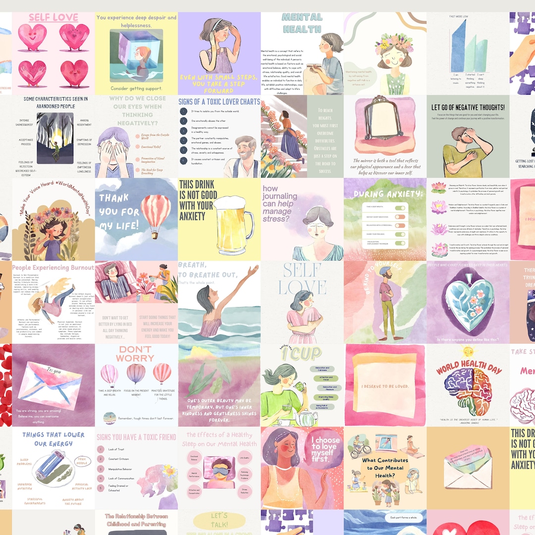 Therapist Instagram Posts, Mental Health Instagram Templates ...