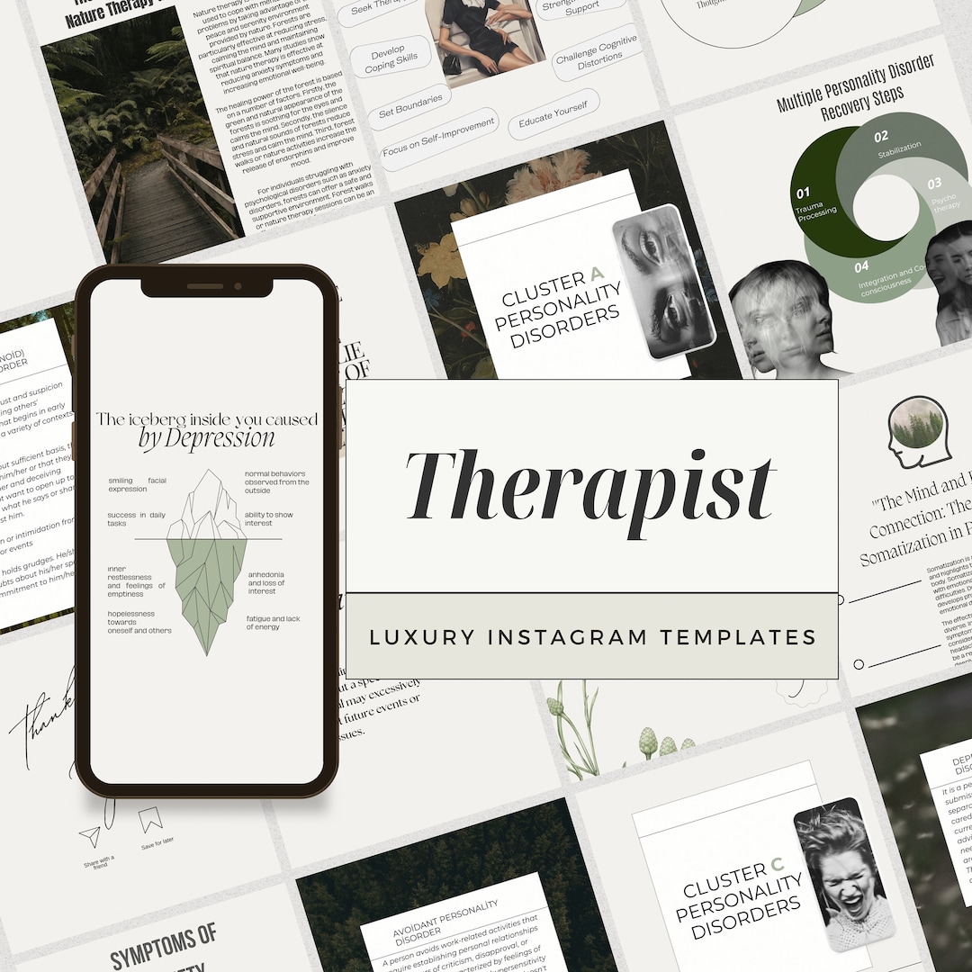 Therapist Instagram Templates, Psychologist Social Media, Mental Health ...