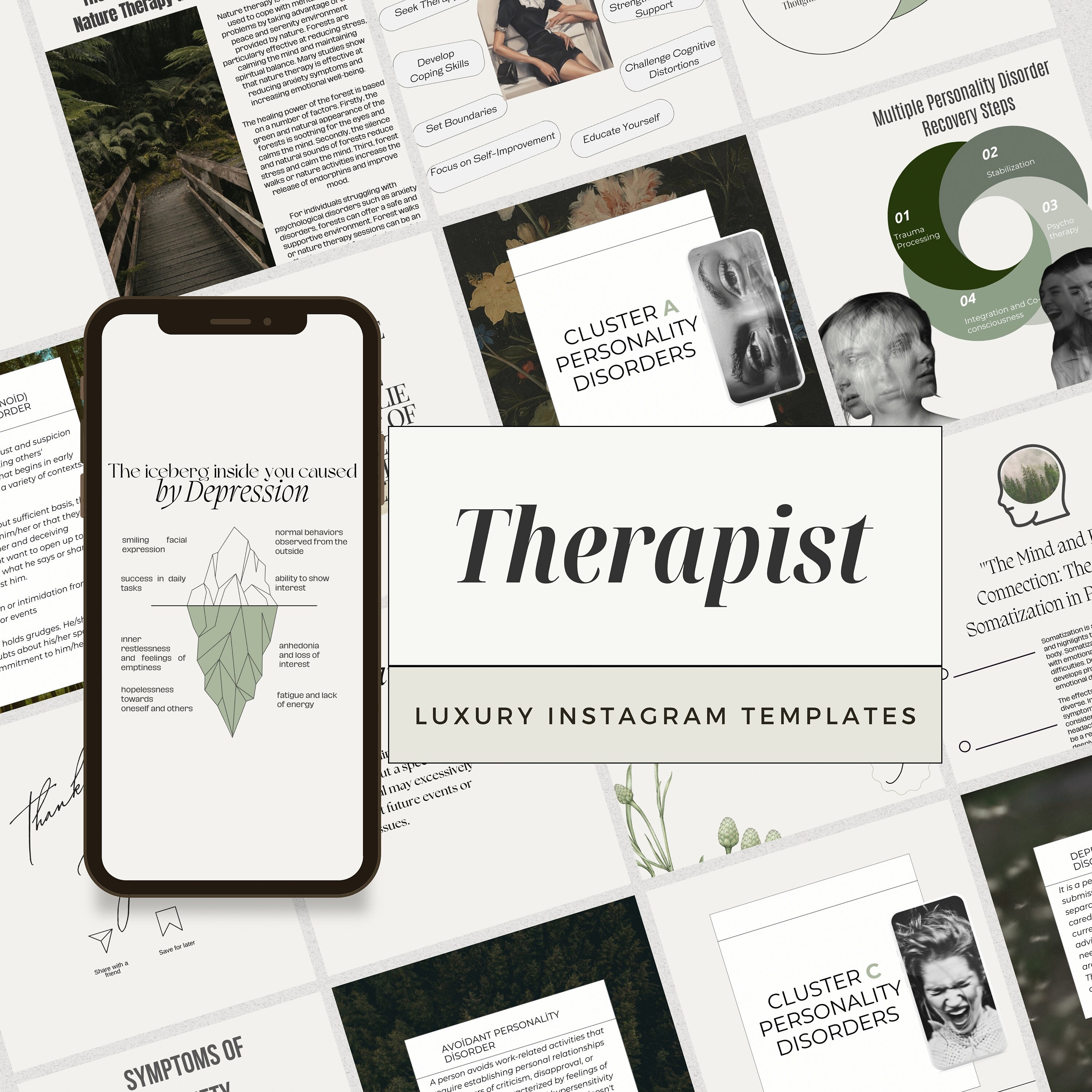 Therapist Instagram Templates, Psychologist Social Media, Mental Health ...