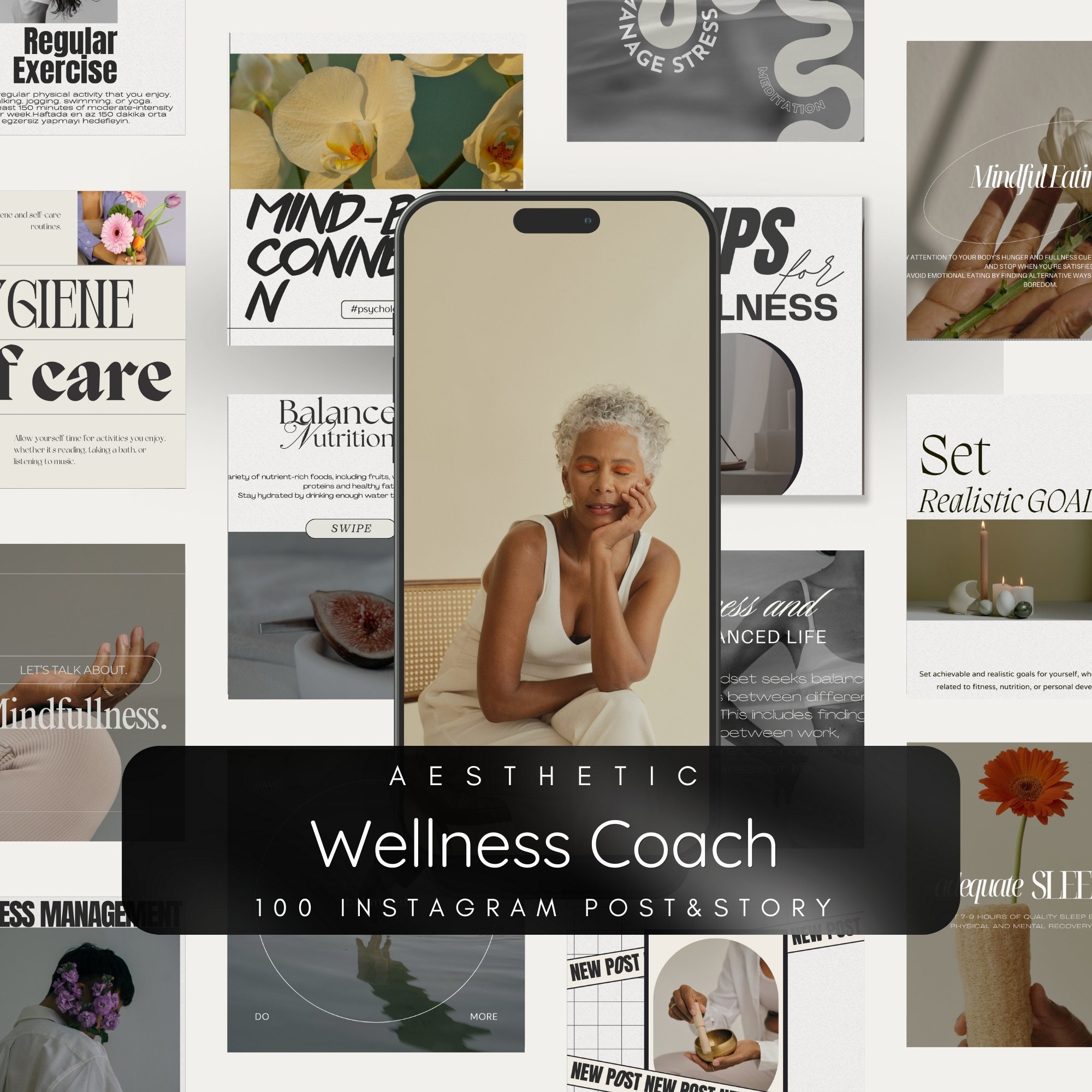 Wellbeing Coach Instagram Templates, Wellness Coach, Holistic Coach ...