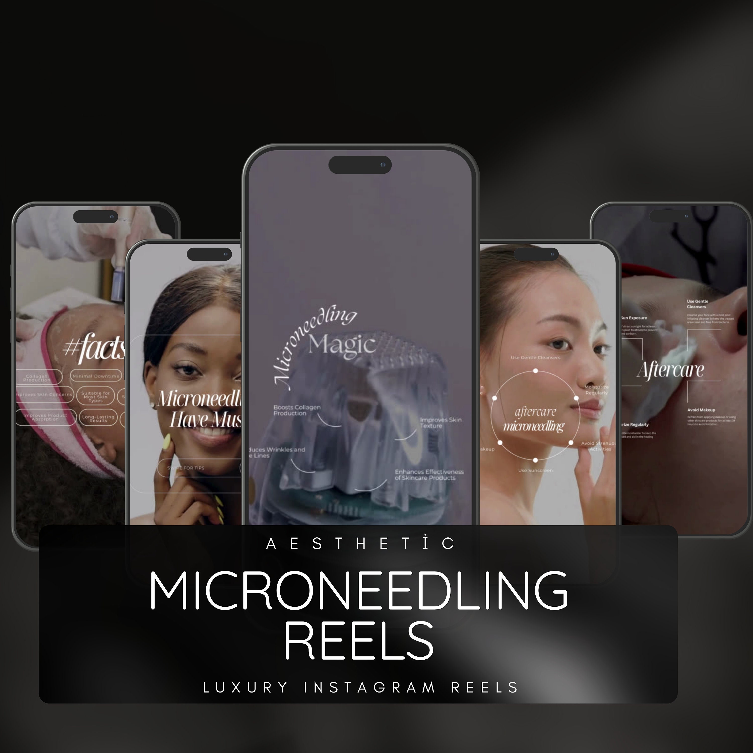 Microneedling Instagram Reel, Facial Treatment Template, Skincare ...