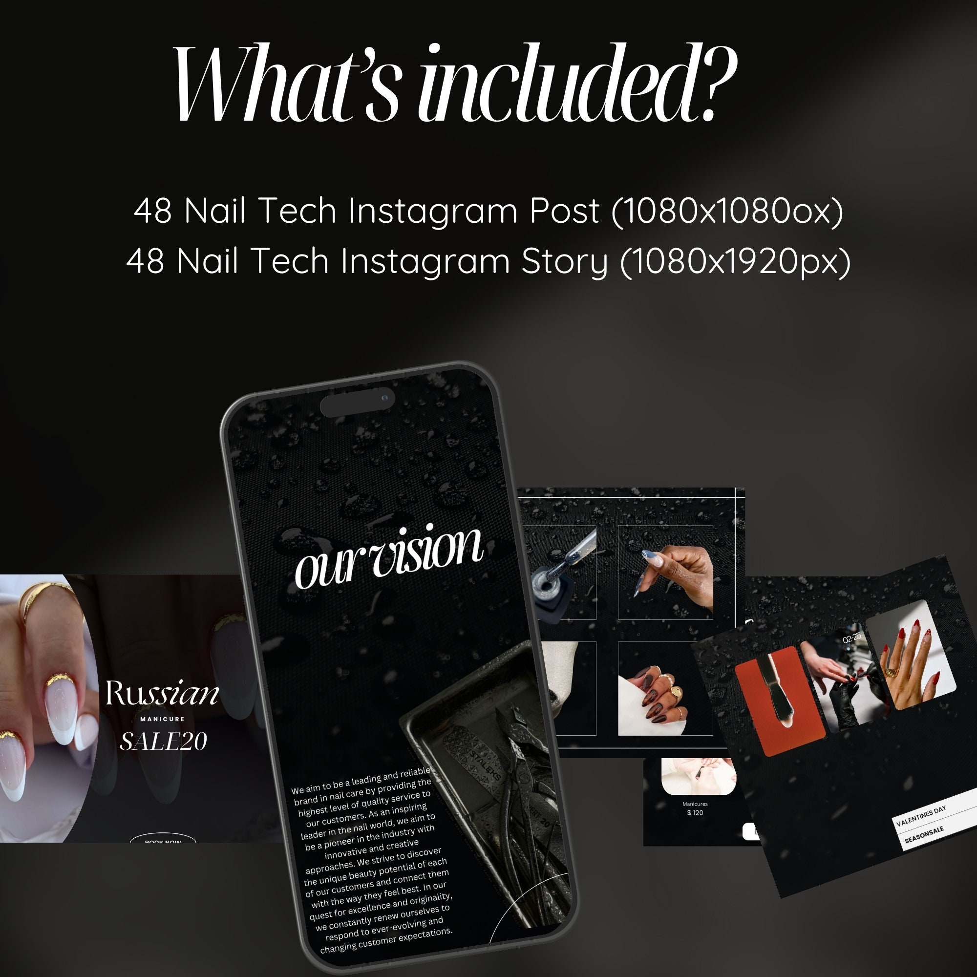 Nail Tech Instagram Templates, Nail Artist Instagram Posts, Nail ...