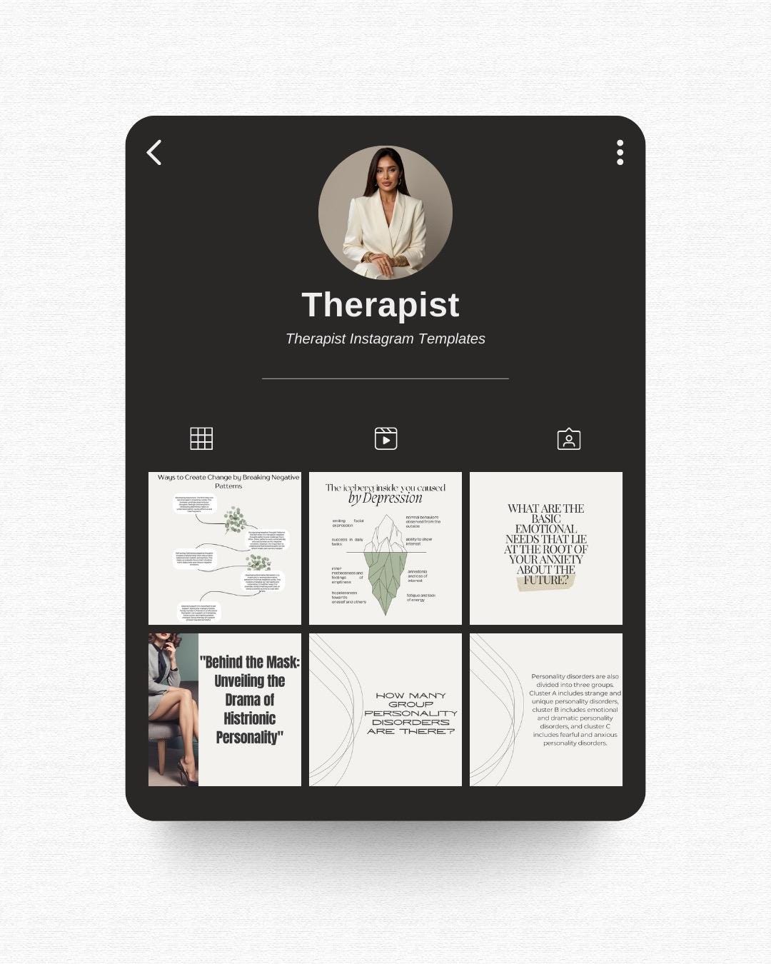 Therapist Instagram Templates, Psychologist Social Media, Mental Health ...