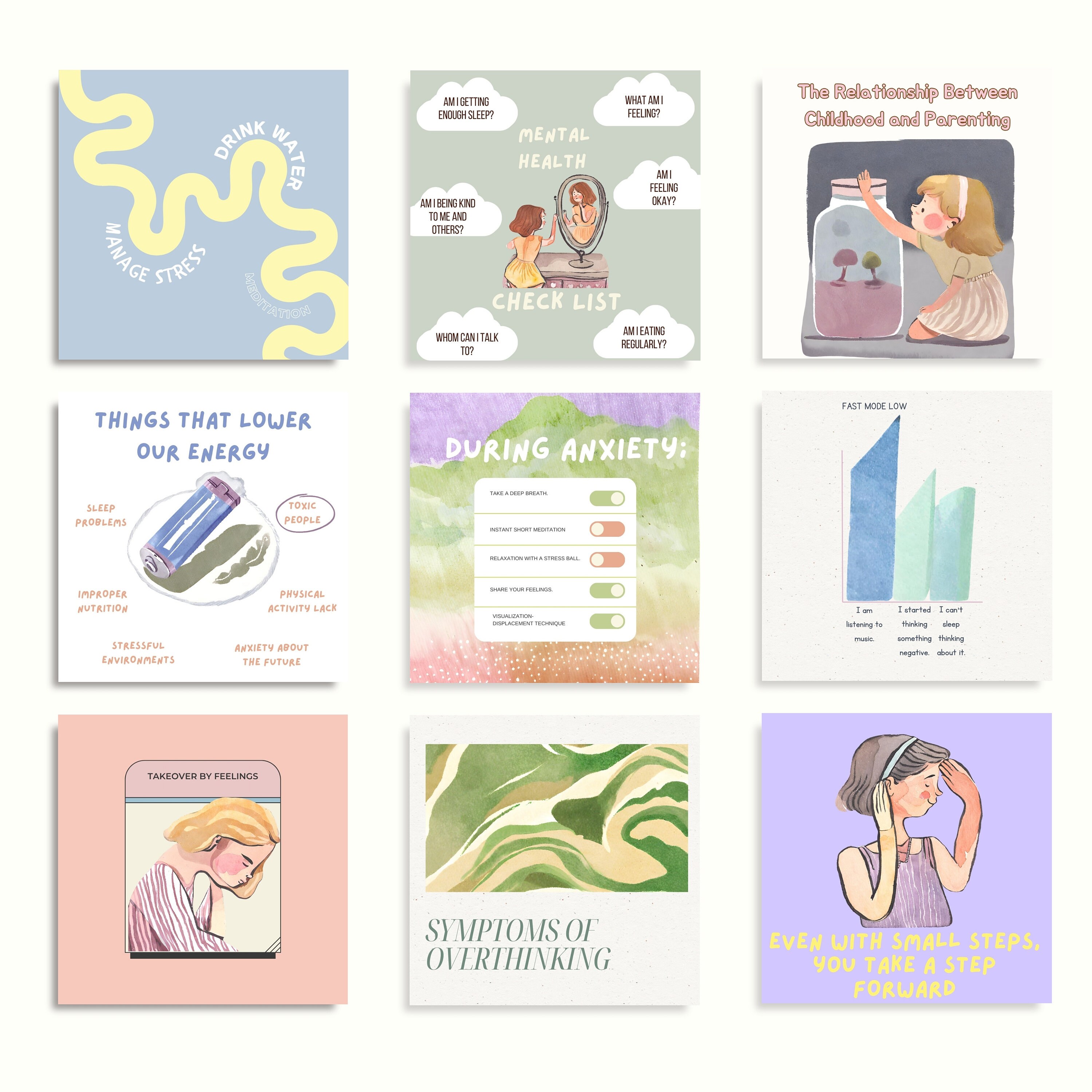 Therapist Instagram Posts, Mental Health Instagram Templates ...