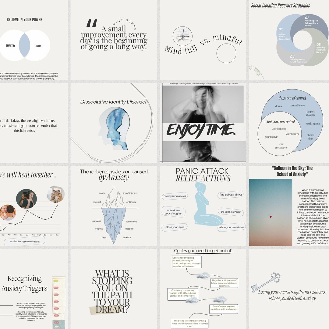 Therapist Instagram, Mental Health Instagram Template, Self Care Post ...