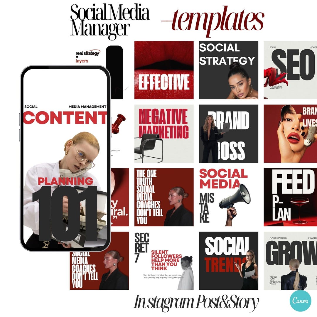 Social Media Manager Instagram Templates, Social Media Manager ...