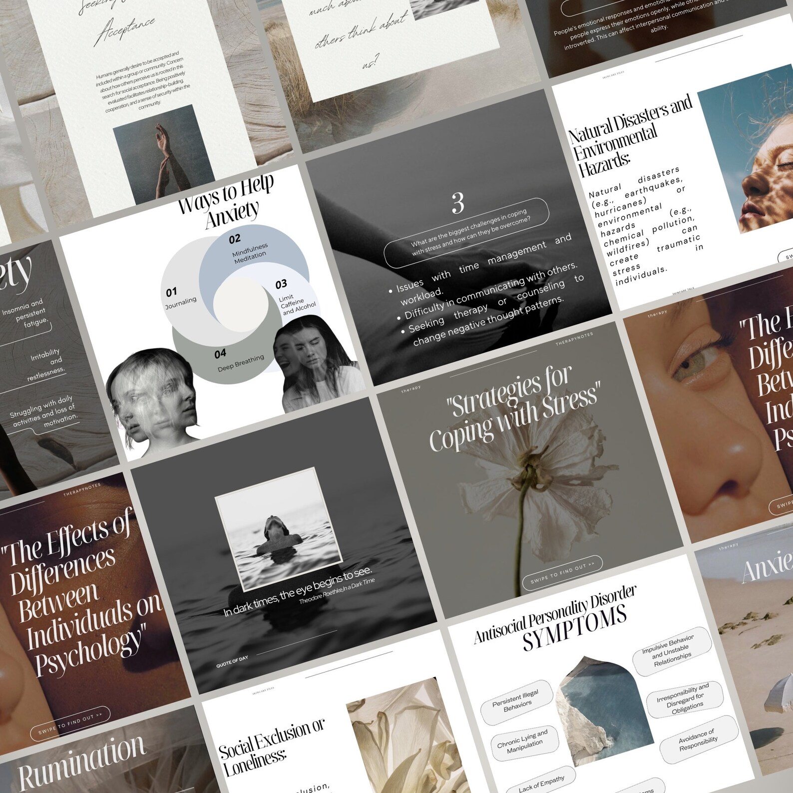 Therapist Instagram Templates, Psychologist Social Media, Mental Health ...