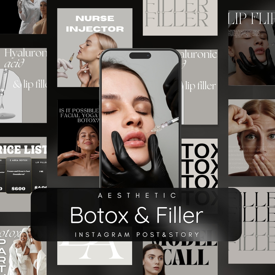 Botox and Filler Instagram Templates, Nurse Injector Posts, Botox ...