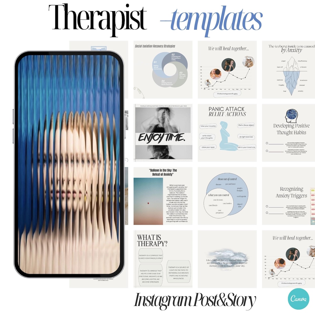 Therapist Instagram, Mental Health Instagram Template, Self Care Post ...
