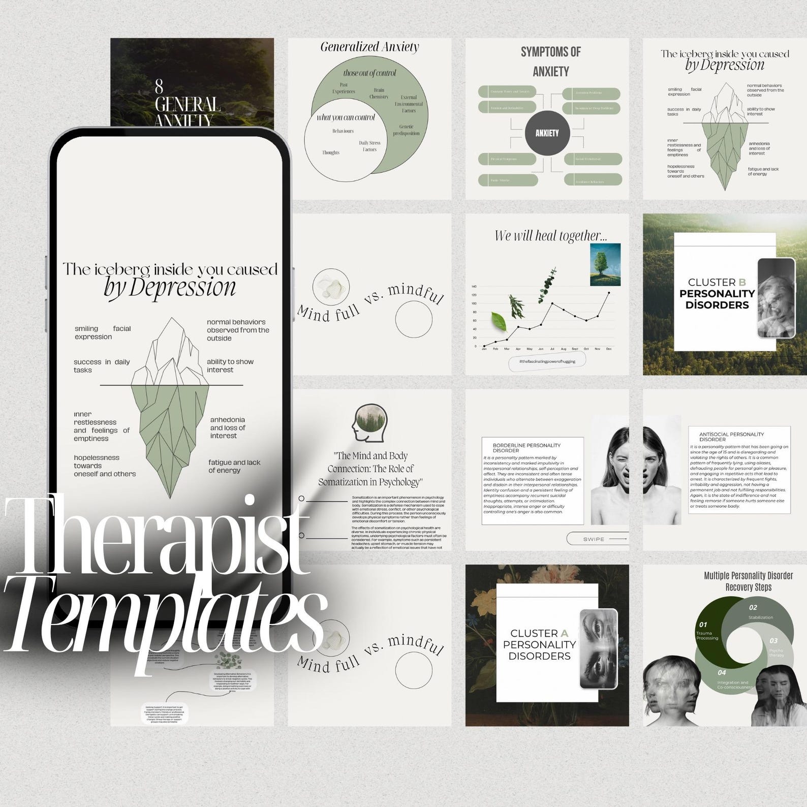 Therapist Instagram Templates, Psychologist Social Media, Mental Health ...