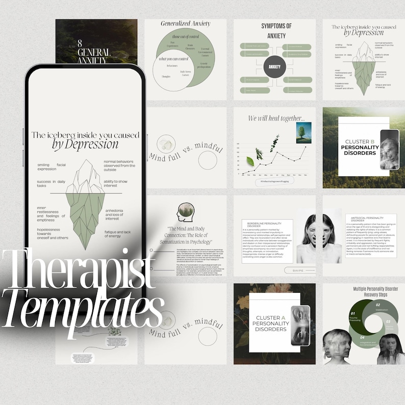 Therapist Instagram Templates, Psychologist Social Media, Mental Health ...