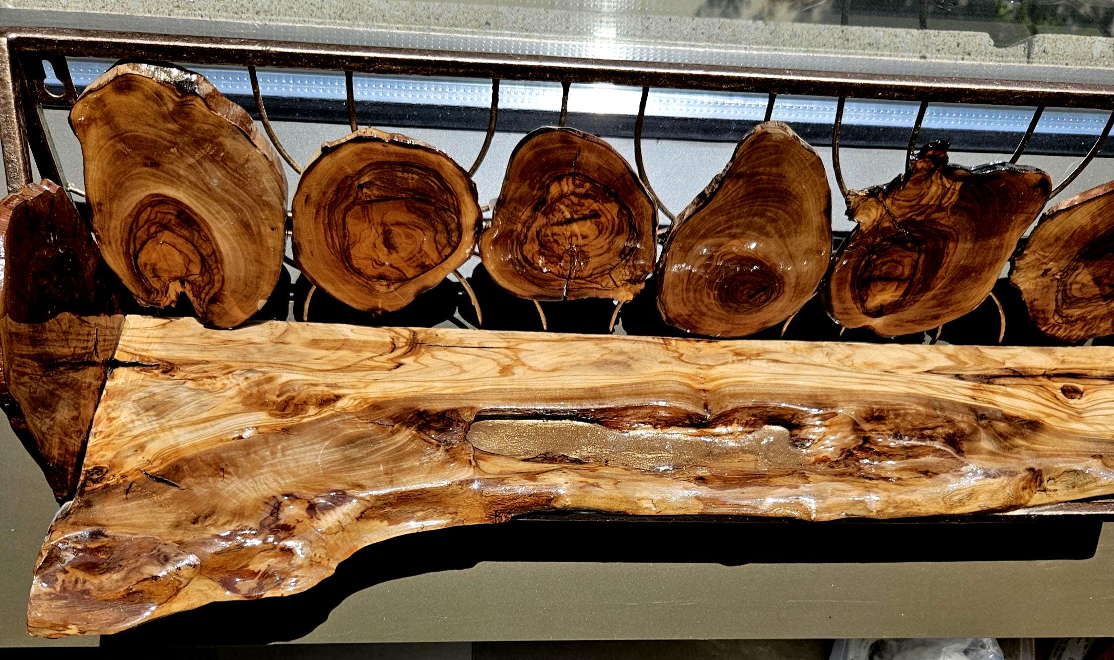 Shelves Exotic Olive Tree Slub and Costers. Handmadesolid Hard Wood ...