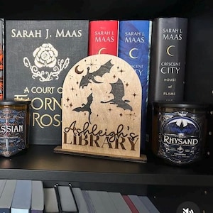 Dragon Personalized Library Sign, My Library Sign, Book Sign, Bookish ...