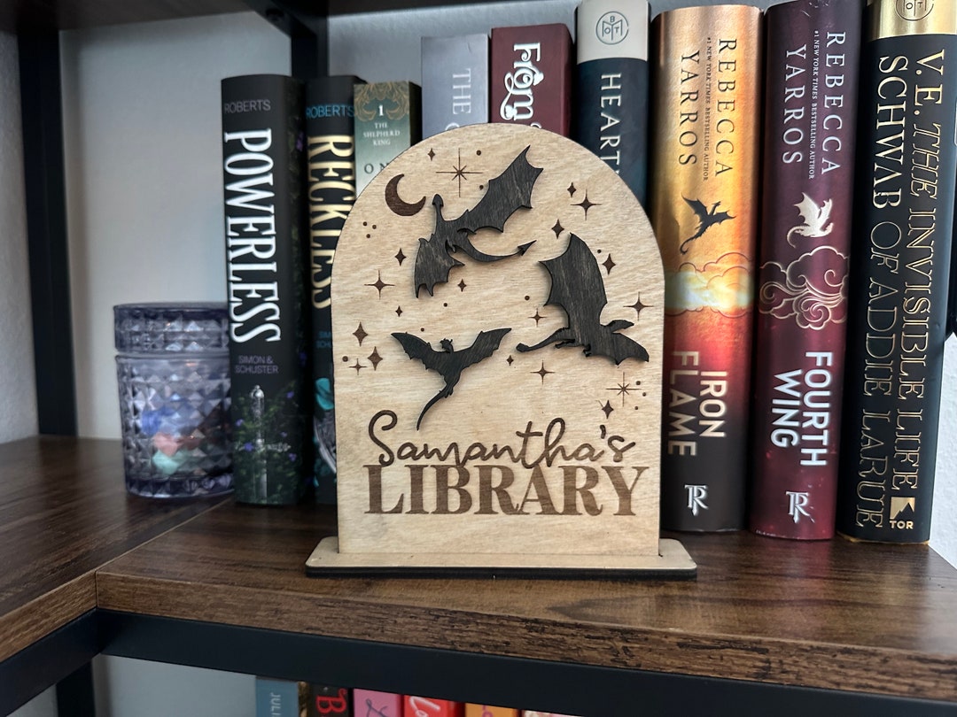 Dragon Personalized Library Sign, My Library Sign, Book Sign, Bookish ...