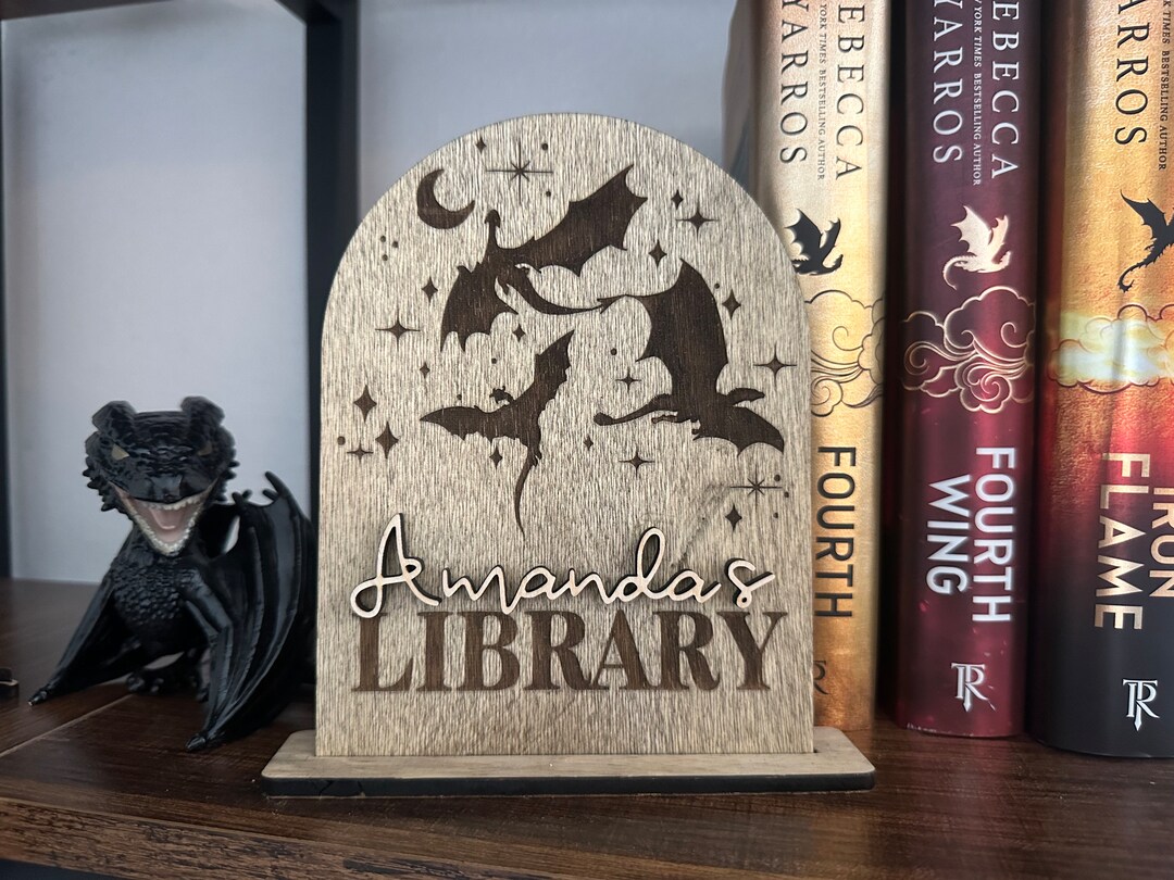 Dragon Personalized Library Sign, My Library Sign, Book Sign, Bookish ...