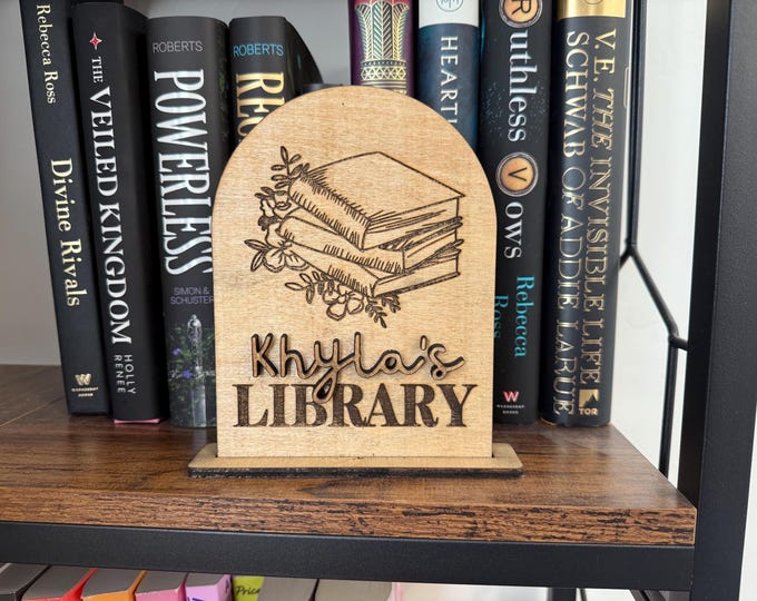 Personalized Library Sign, My Library Sign, Book Sign, Bookish Sign ...