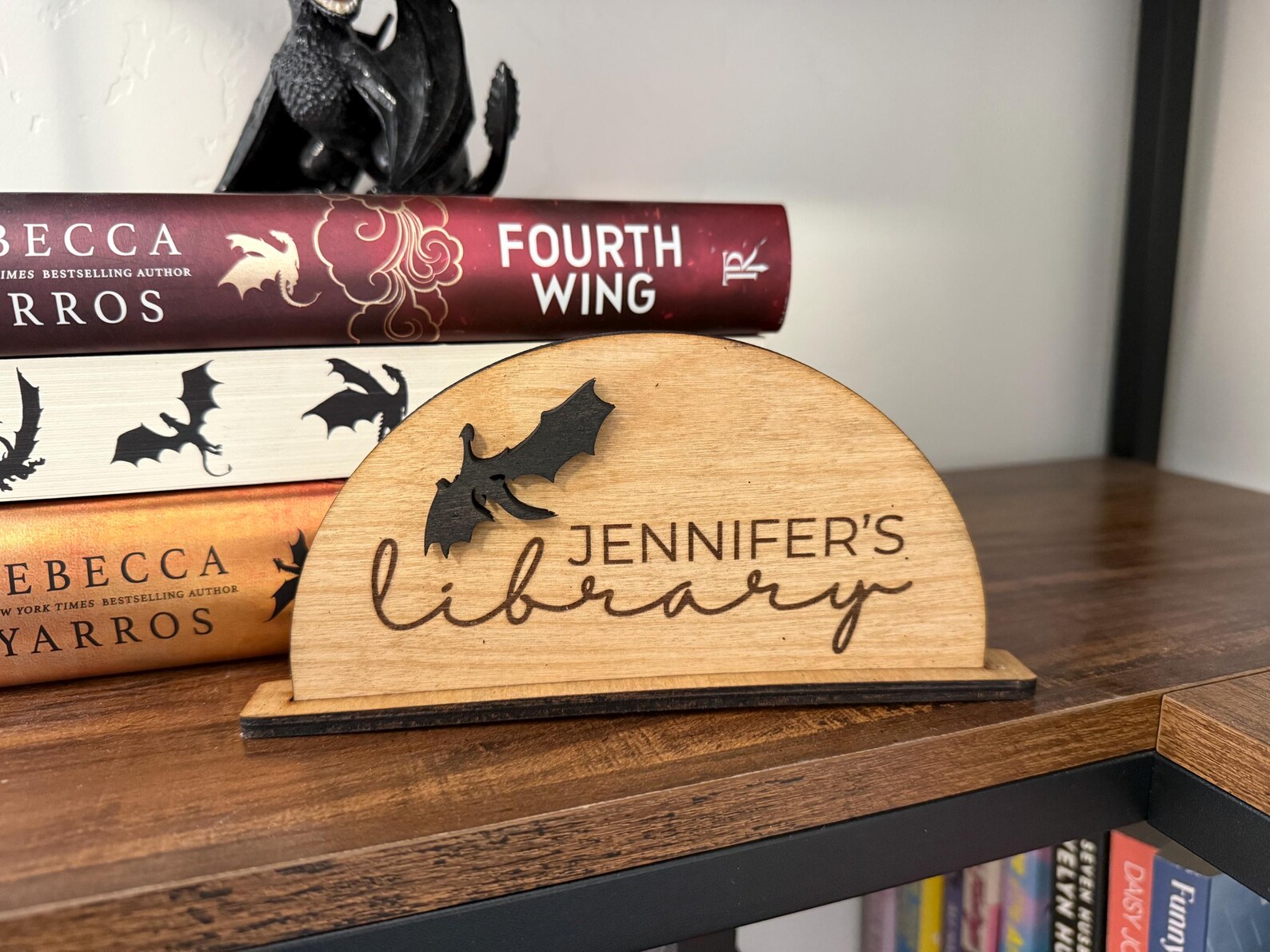 Dragon Personalized Library Sign, My Library Sign, Book Sign, Bookish ...